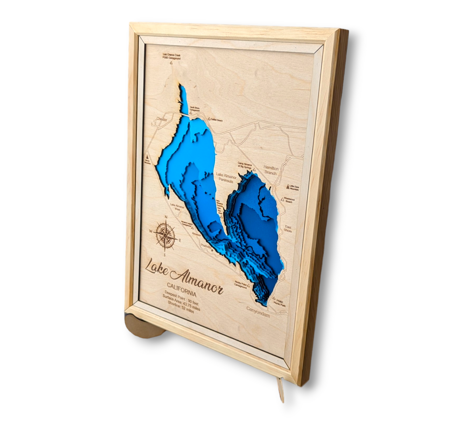 Lake Almanor Art | Almanor Bathymetry Map | Various Sizes ...